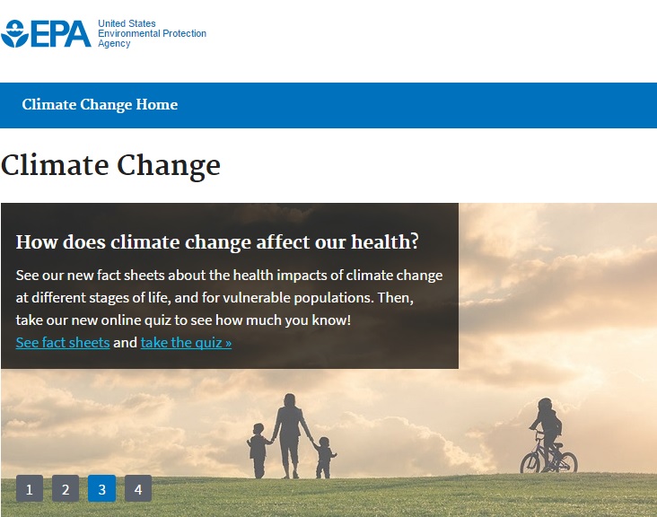 US EPA- Removed Climate Change Webpage – Climate Change Awareness & Action